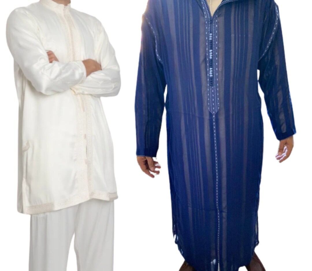 3 Pieces Moroccan Djellaba With Jabador ,moroccan Thobe for Men ...