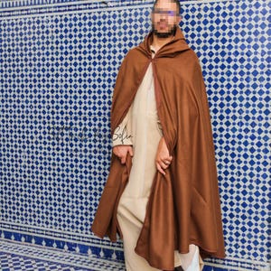 Hooded Winter Cloak , Selham, Black Cloak With Hood ,moroccan Burnous ...