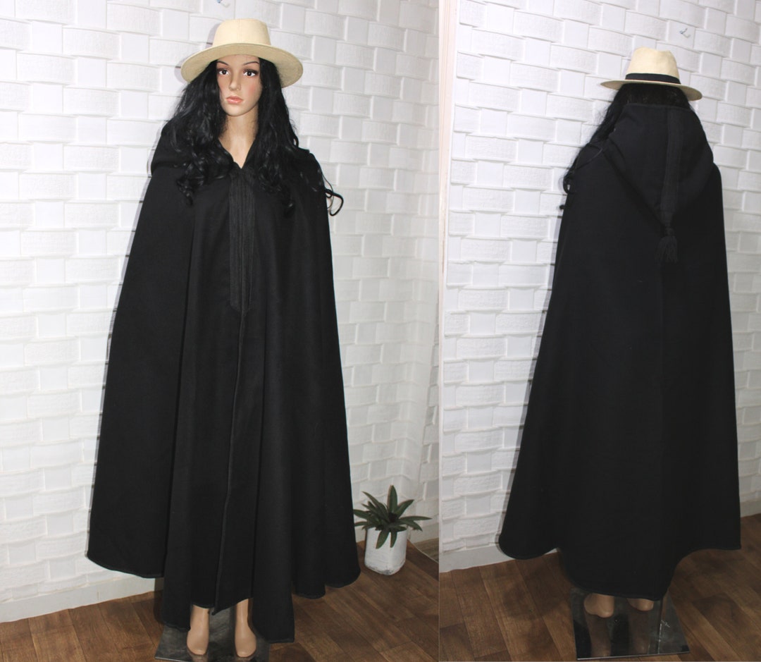 Hooded Winter Cloak , Black Cloak With Hood ,women Cape - Etsy