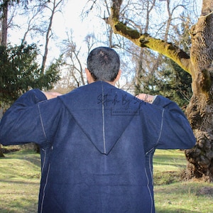 Winter Moroccan Thobe, Wool Djellaba , Hooded Thawb-navy BLUE - Etsy