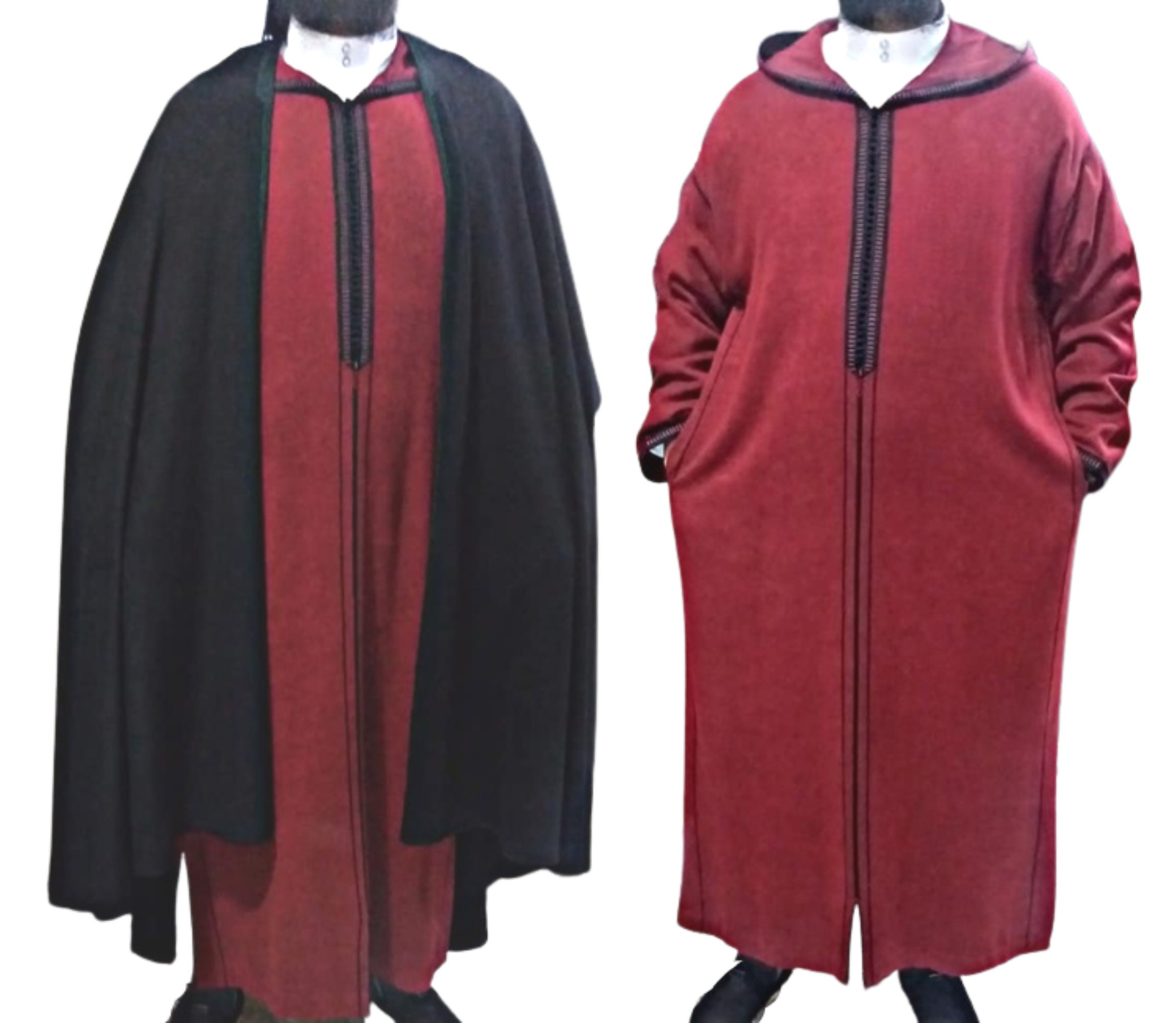 Set of Winter Thobe and Hooded Cloak moroccan Thobe Burnous - Etsy