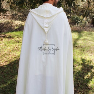 White Linen Hooded Cloak , Selham,burnous - Etsy