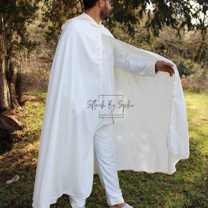White Linen Hooded Cloak , Selham, Burnous, Pure Linen Cape - Etsy