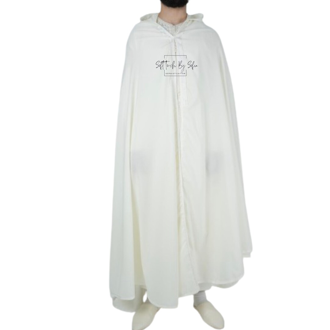White Linen Hooded Cloak ,selham, Pure Linen Cape ,moroccan Burnous - Etsy