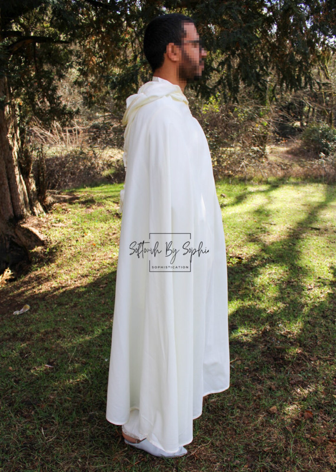 White Linen Hooded Cloak - Traditional Moroccan Burnous Selham and ...