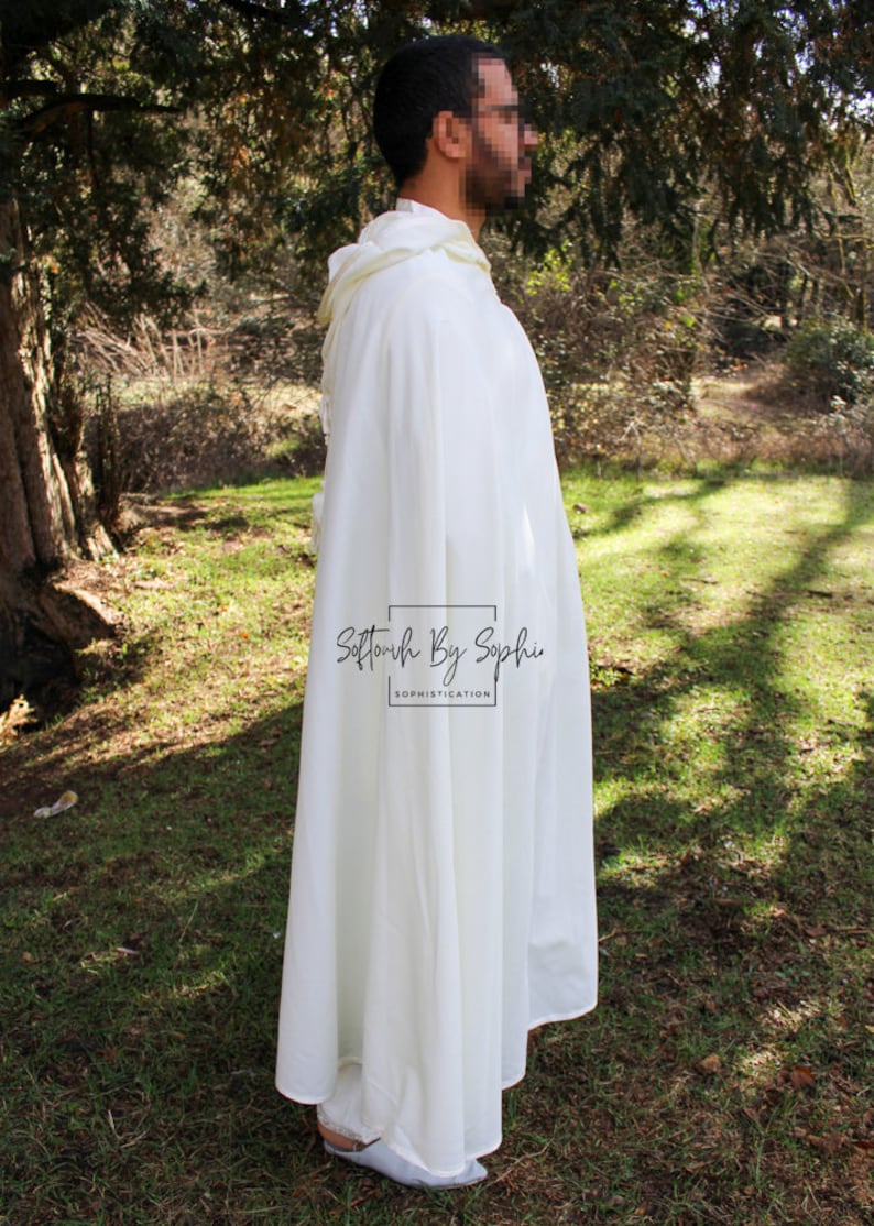 White Linen Hooded Cloak , Pure Linen Cape ,selham, Moroccan Burnous - Etsy