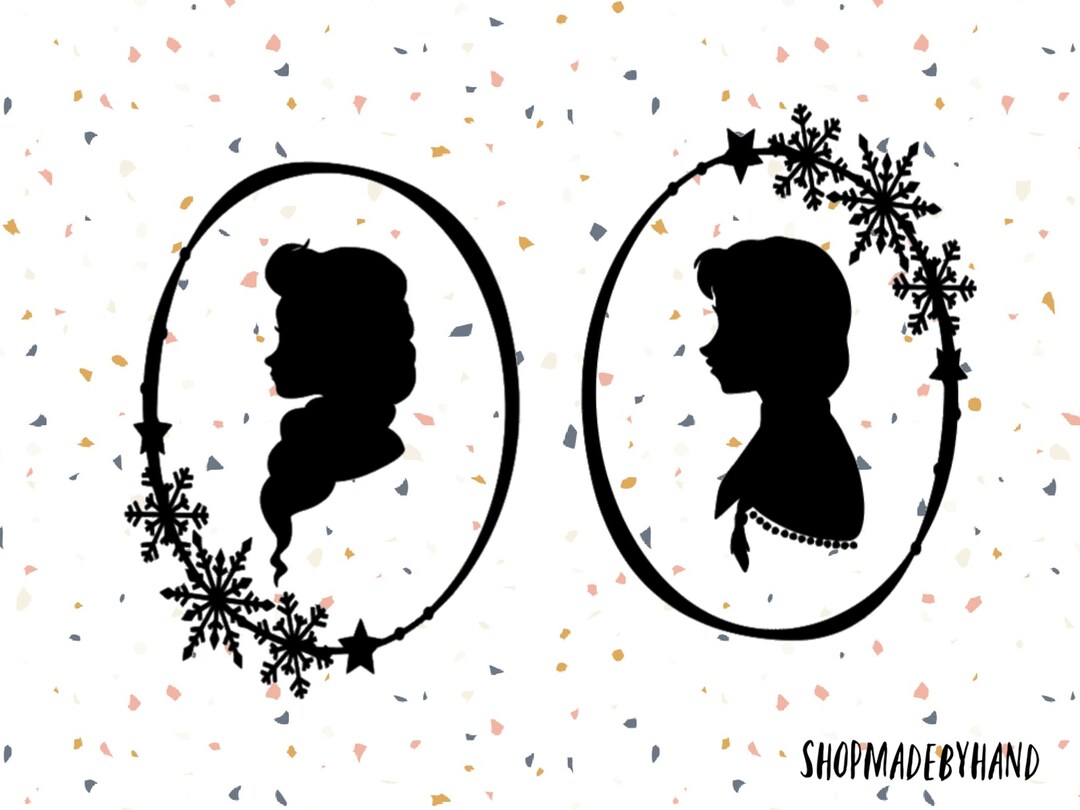 Elsa and Anna Portrait Svg, Cricut Cut File, for Shirts, Matching ...