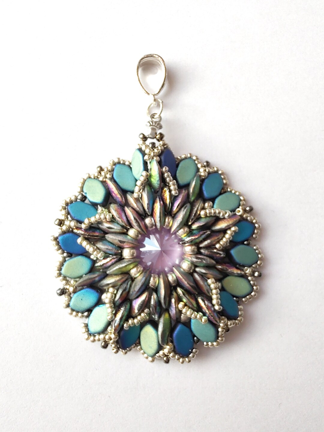 "pallas" Star Pendant in Glass, Crystal and Seed Beads - Etsy