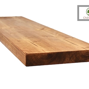 Rustic Floating Shelf Solid Wood Chunky Handmade With Brackets 12x1.5 ...