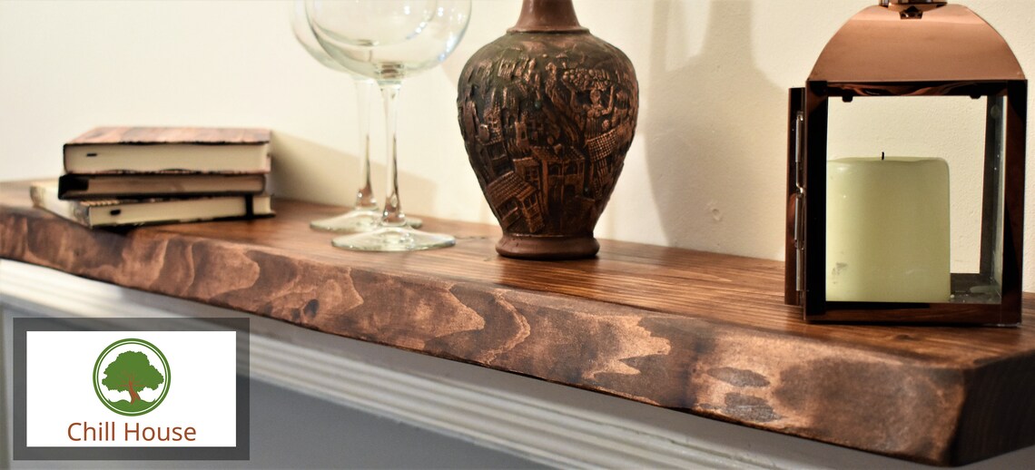 Live Edge Rustic Floating Shelf Made From Solid Wood - Etsy