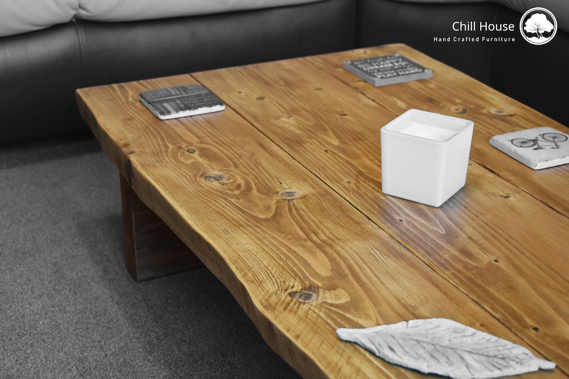 Waney / Live Edge Coffee Table Rustic Tudor Oak Solid Wood - Etsy UK
