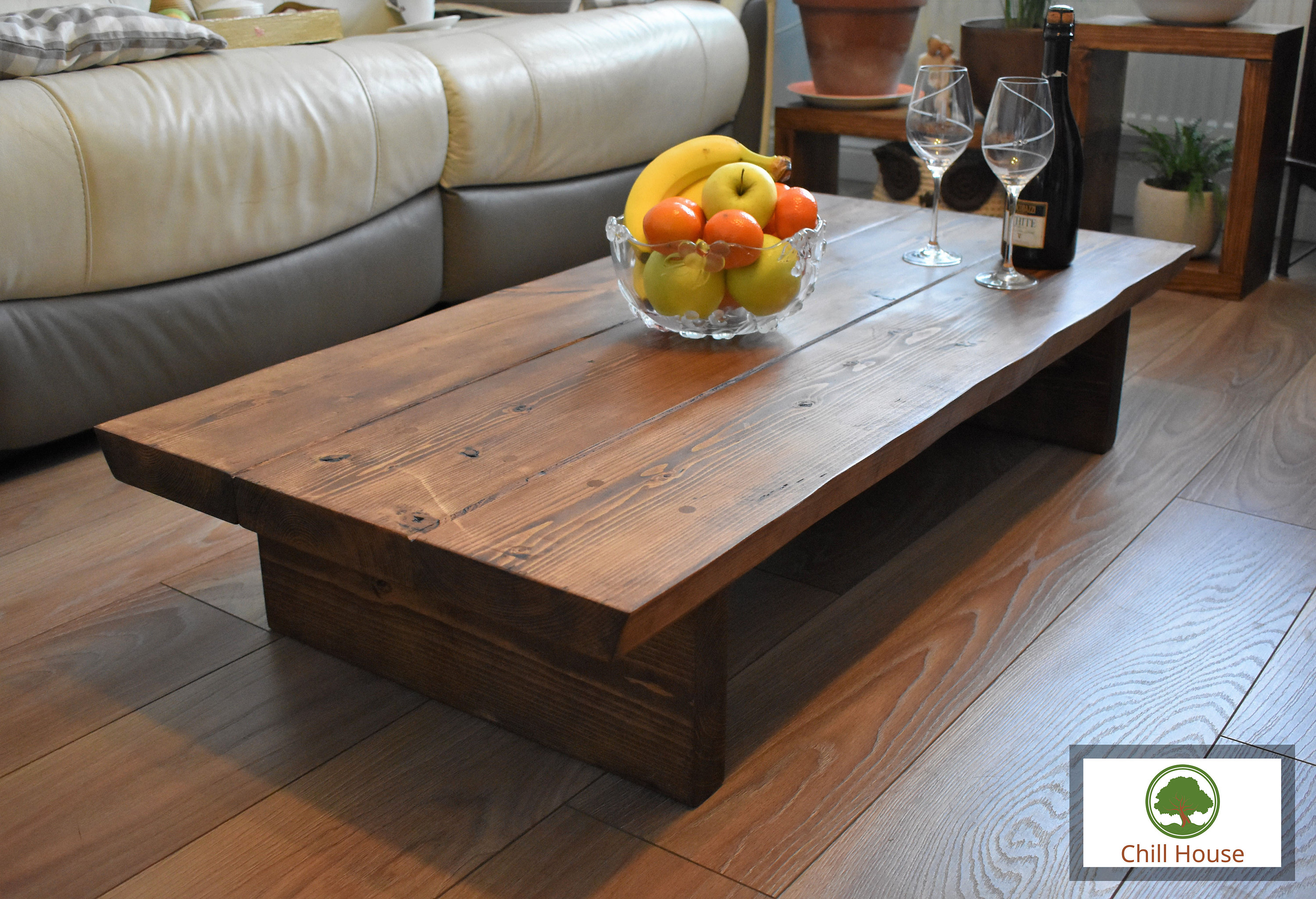 Waney / Live Edge Coffee Table With BOTTOM Shelf Rustic Tudor - Etsy UK