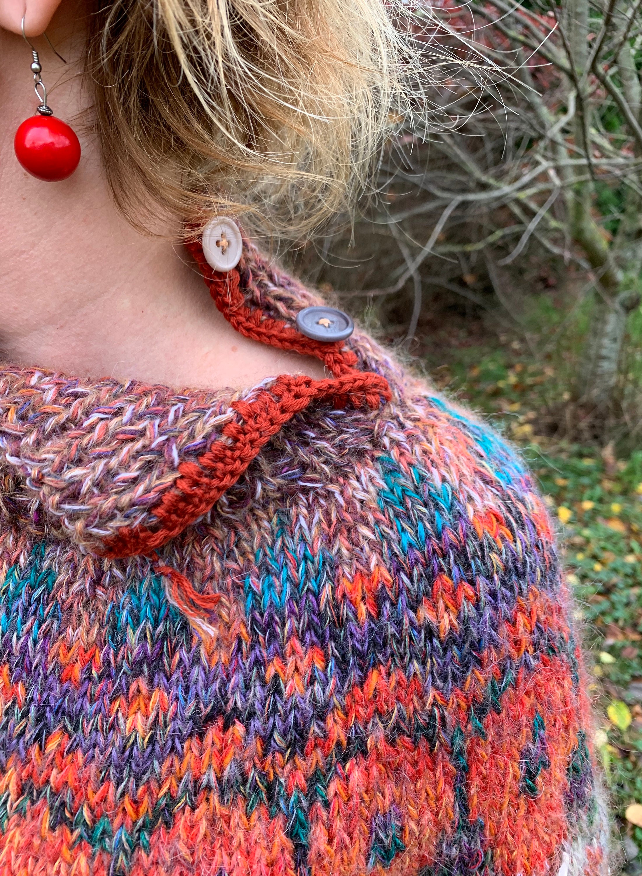 Colorful Fair Isle Sweater Women Icelandic Style Sweater Orange ...