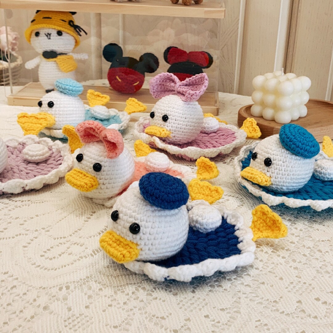 Handmade Crochet Donald Duck Phone Stand/accessory Container/handmade ...