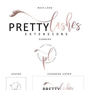 Rose Gold Lash Logo Eyelash Logo Design Lash Artist Logo - Etsy