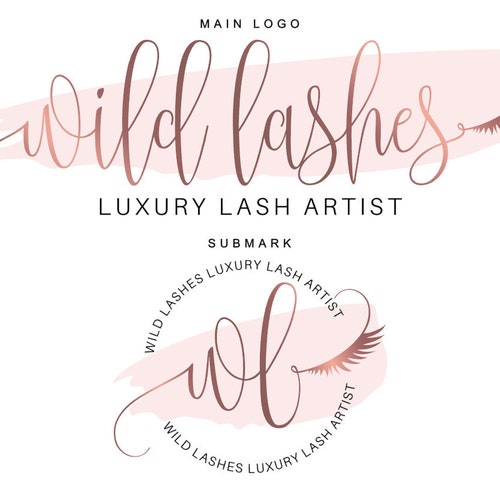 Rose Gold Lash Logo Eyelash Logo Design Lash Artist Logo - Etsy
