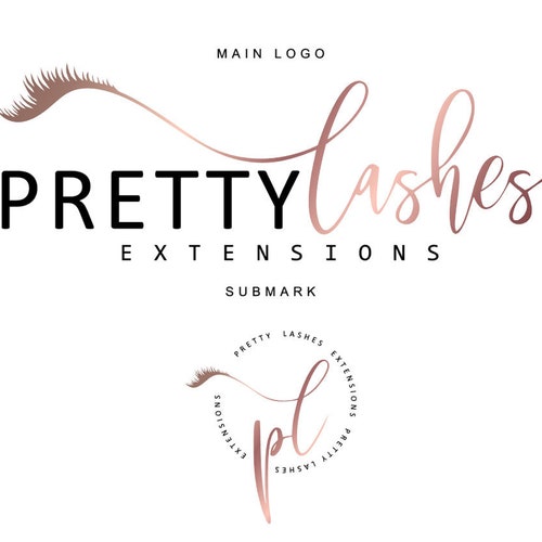 Rose Gold Lash Logo Eyelash Logo Design Lash Artist Logo - Etsy