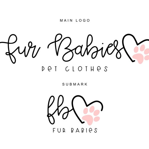 Paw Logo Design Dog Logo Design Pet Logo Pink Paw Logo - Etsy