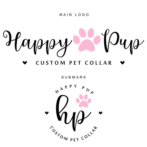 Paw Logo Design Dog Logo Design Pet Logo Pink Paw Logo - Etsy