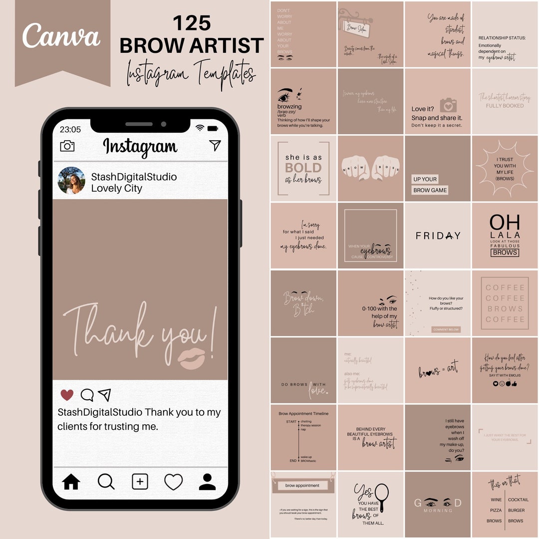 Brow Instagram Post Templates - Eyebrow Posts - Brow Quotes - Eyebrow ...