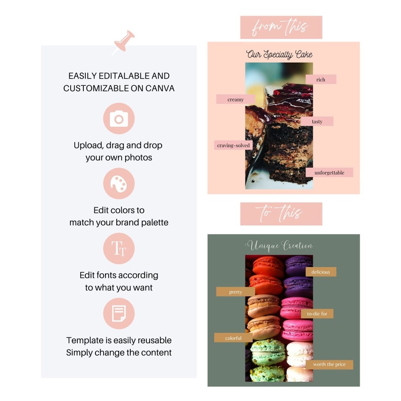 Bakery Instagram Canva Templates Editable Baking Templates - Etsy