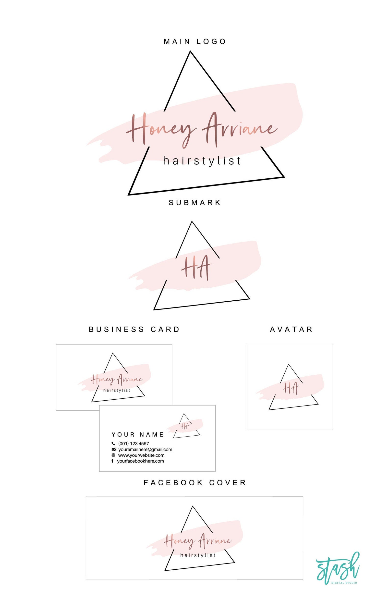 Triangle Logo Feminine Logo Geometric Logo Design | Etsy