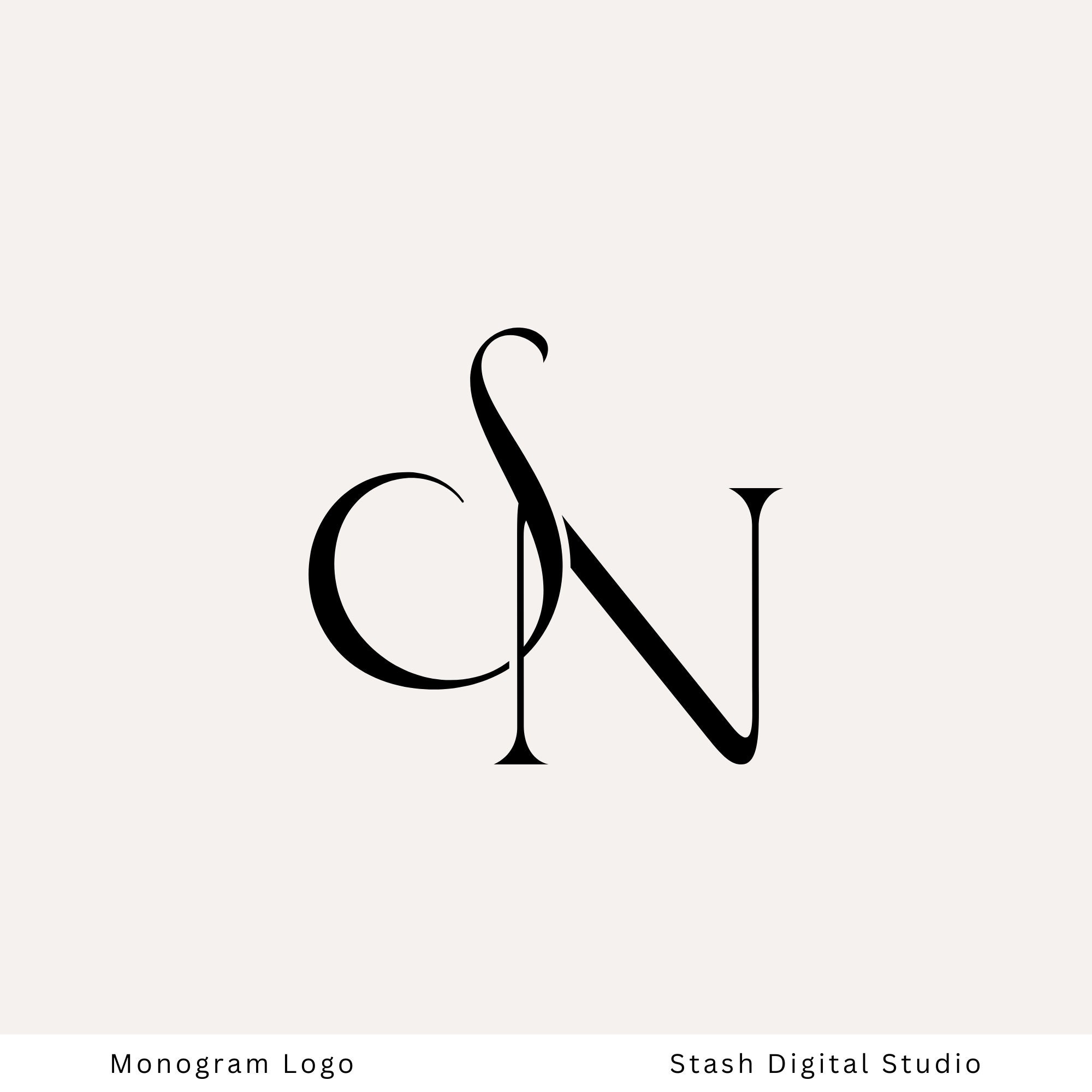 Modern Monograms Trouwkaart Strak Modern Monogram Initialen