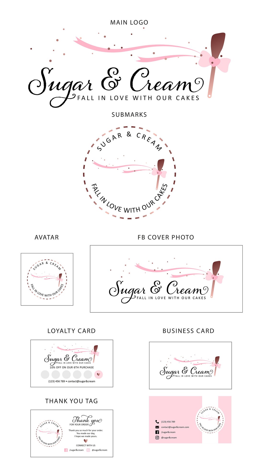 Bakery Logo - Spatula Logo - Rose Gold Baking Logo Design - Cooking ...
