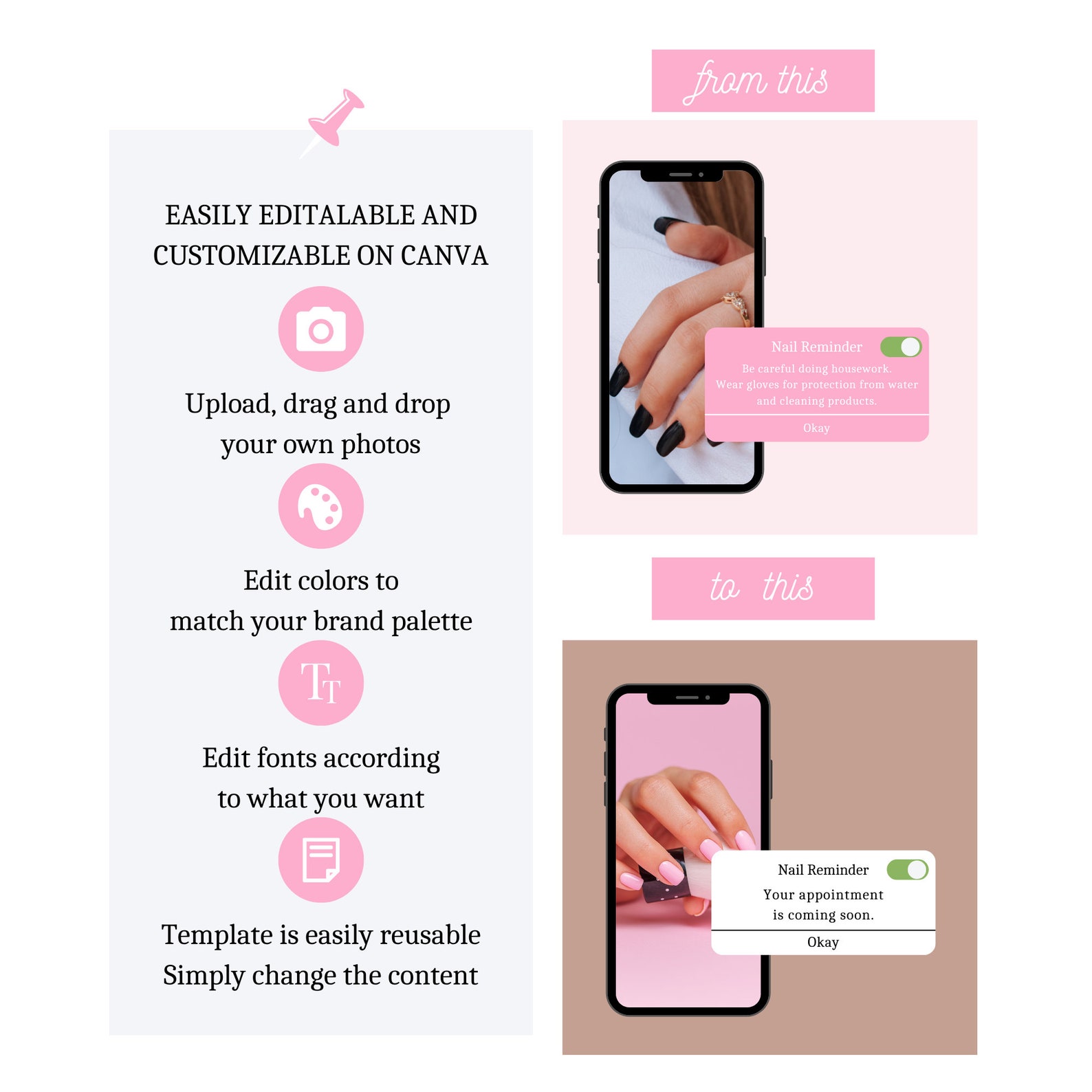 Nail Salon Instagram Posts Editable Nail Artists Instagram - Etsy