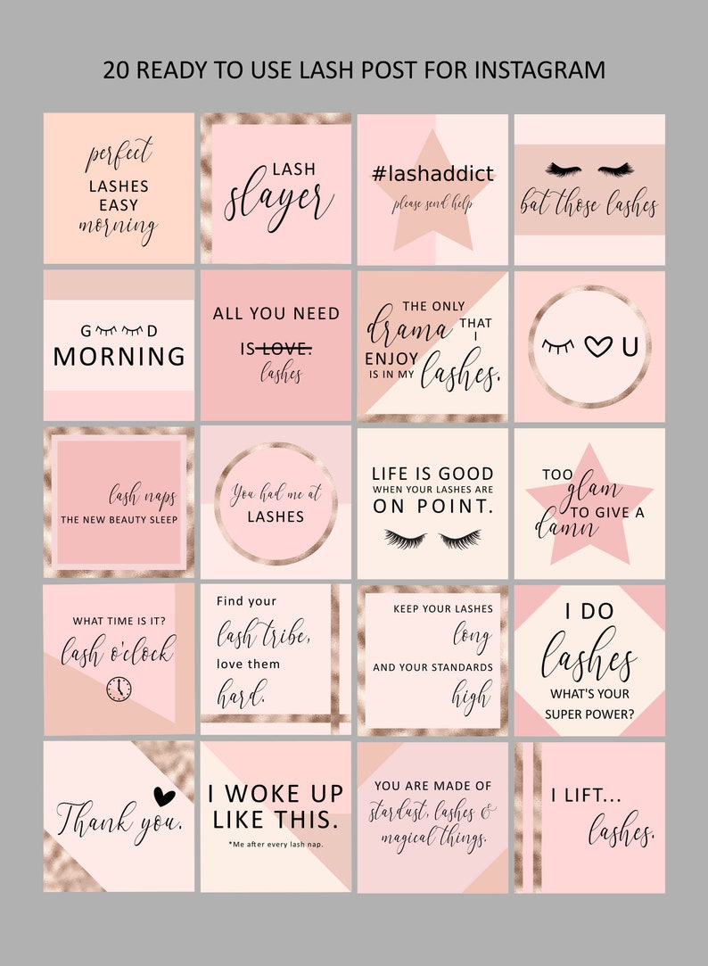 Lash Artist Instagram Posts Lash Extension Instagram Posts - Etsy