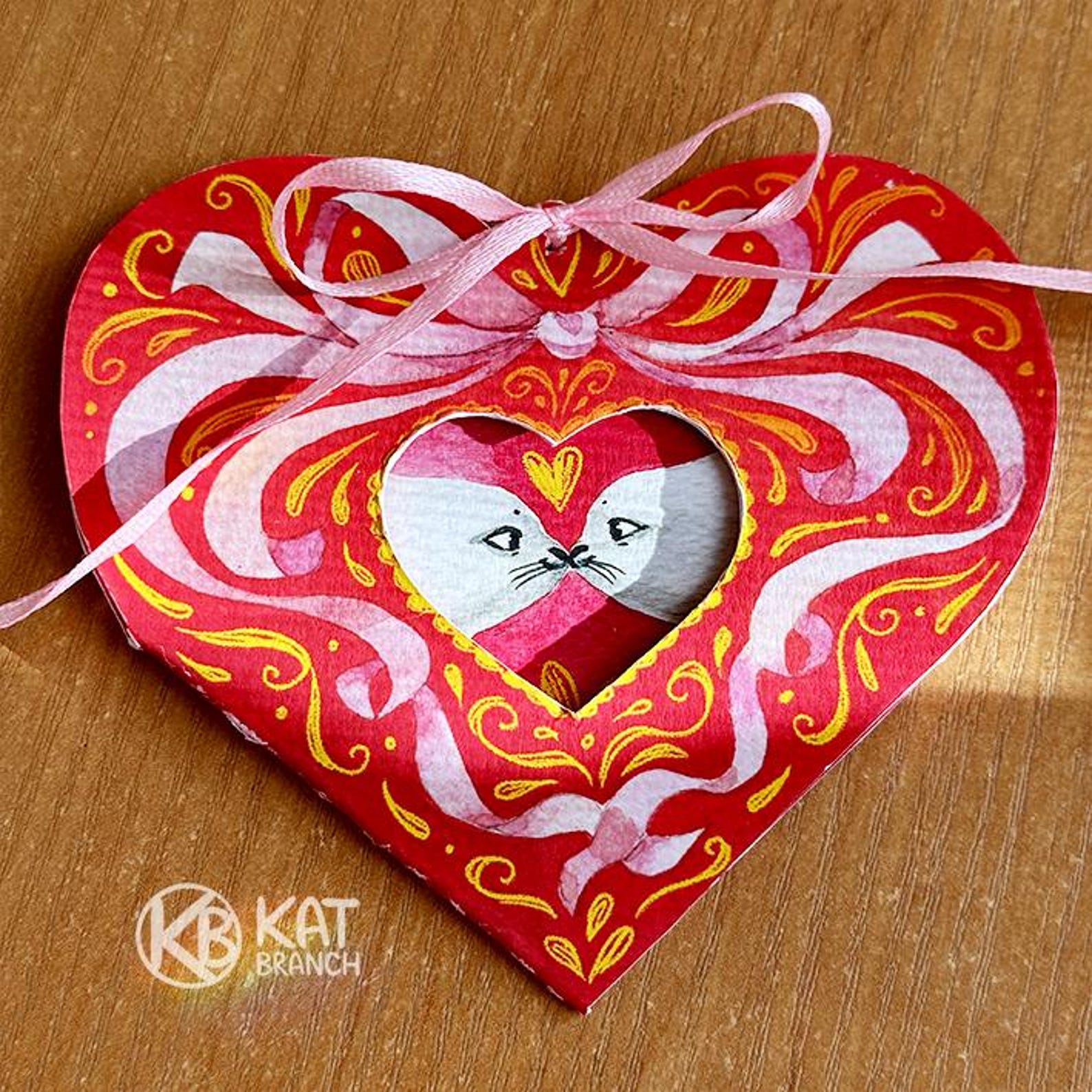 Seals in Heart Valentines Card: DIY Printable Valentines Postcard (PDF ...