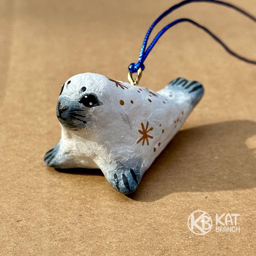 Handmade Paper Baby Seal Totem: Christmas Tree Decoration - Etsy