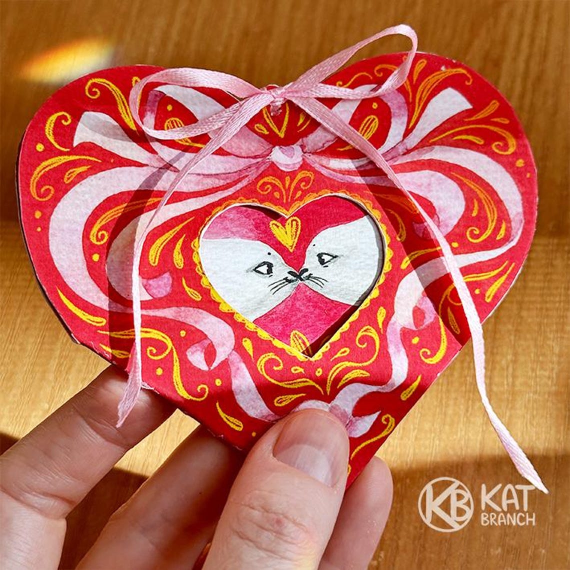Seals in Heart Valentines Card: DIY Printable Valentines Postcard (PDF ...