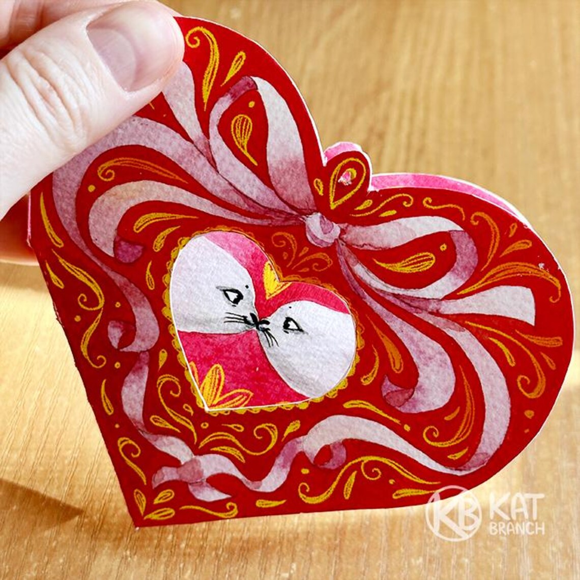 Seals in Heart Valentines Card: DIY Printable Valentines Postcard (PDF ...