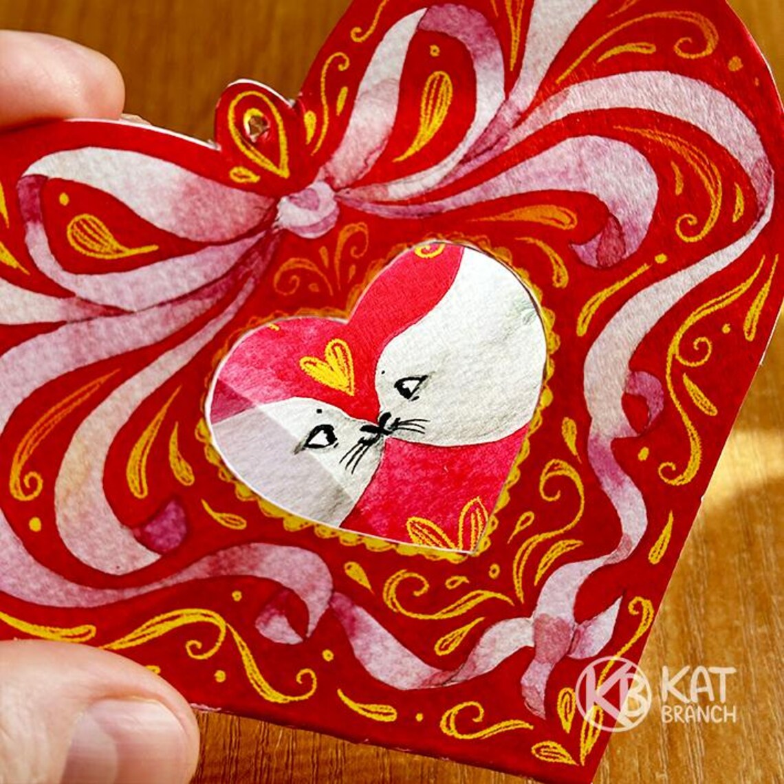 Seals in Heart Valentines Card: DIY Printable Valentines Postcard (PDF ...