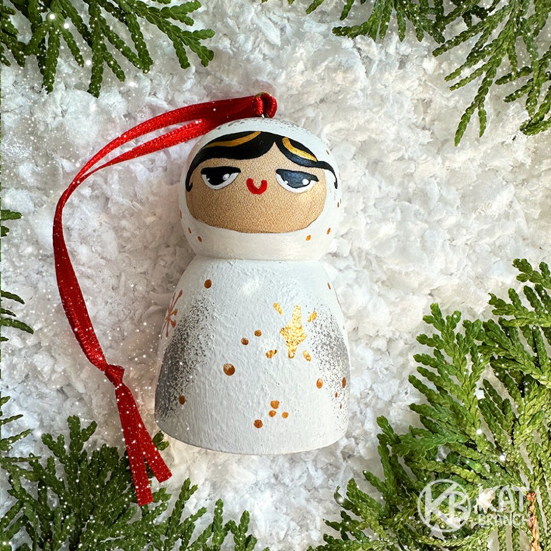 Small Wooden Peg Doll Selkie-seal. Wooden Christmas Tree - Etsy