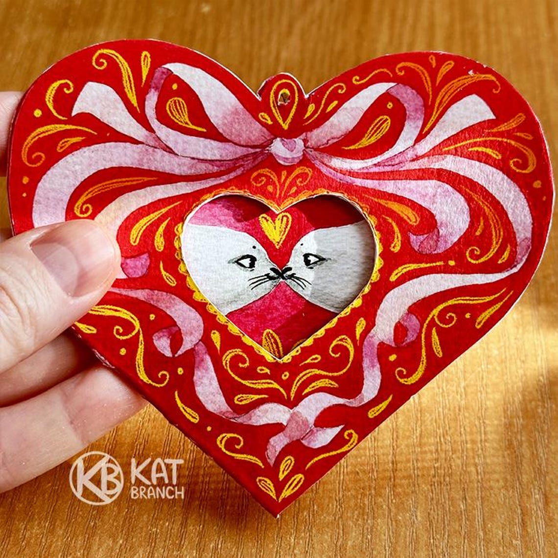 Seals in Heart Valentines Card: DIY Printable Valentines Postcard (PDF ...