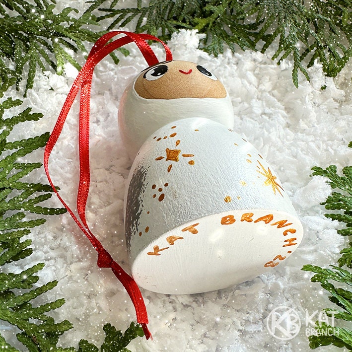 Small Wooden Peg Doll Selkie-seal. Wooden Christmas Tree - Etsy