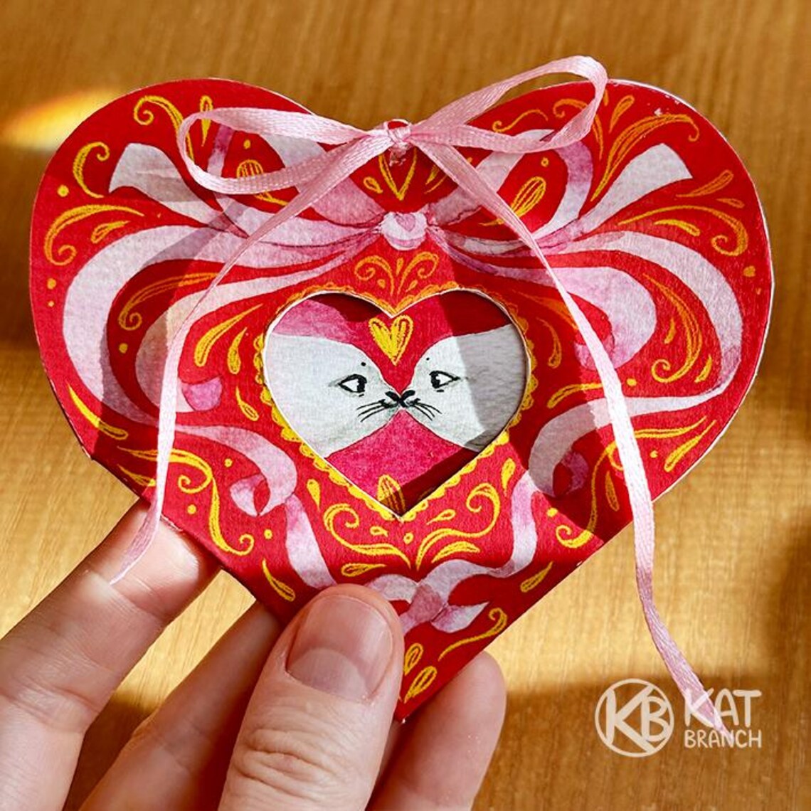Seals in Heart Valentines Card: DIY Printable Valentines Postcard (PDF ...