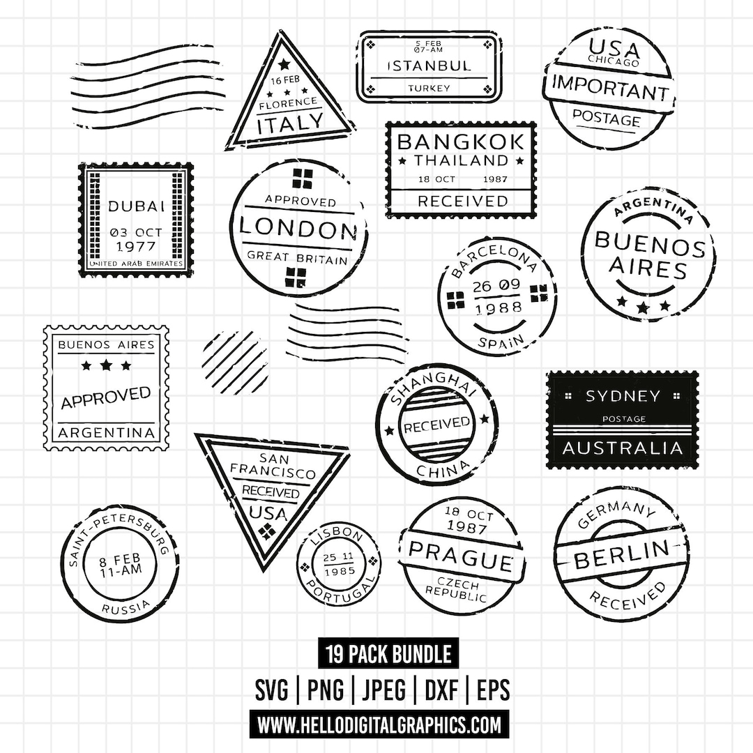 1357 - Travel Stamp Svg, Stamp Svg Bundle, USA Stamps, All State Stamp ...