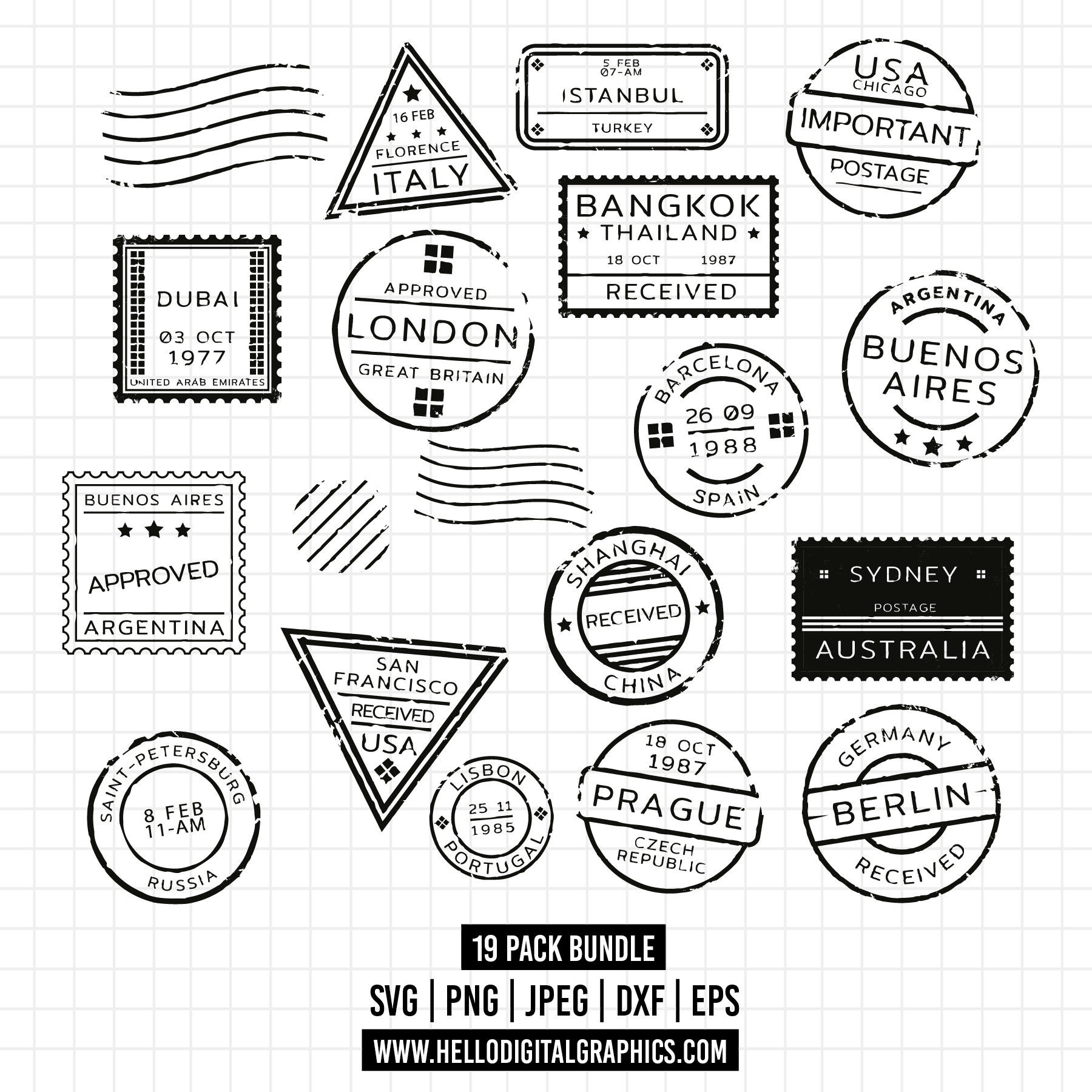1357 - Travel Stamp Svg, Stamp Svg Bundle, USA Stamps, All State Stamp ...