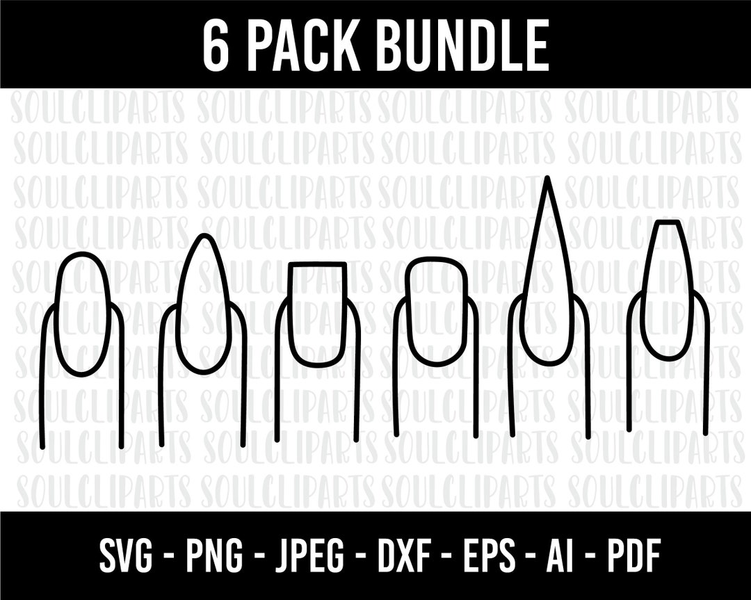 COD835 Nail Art SVG Bundle, Girl Hand Svg, Nail Art Cut File, Nail Tech ...