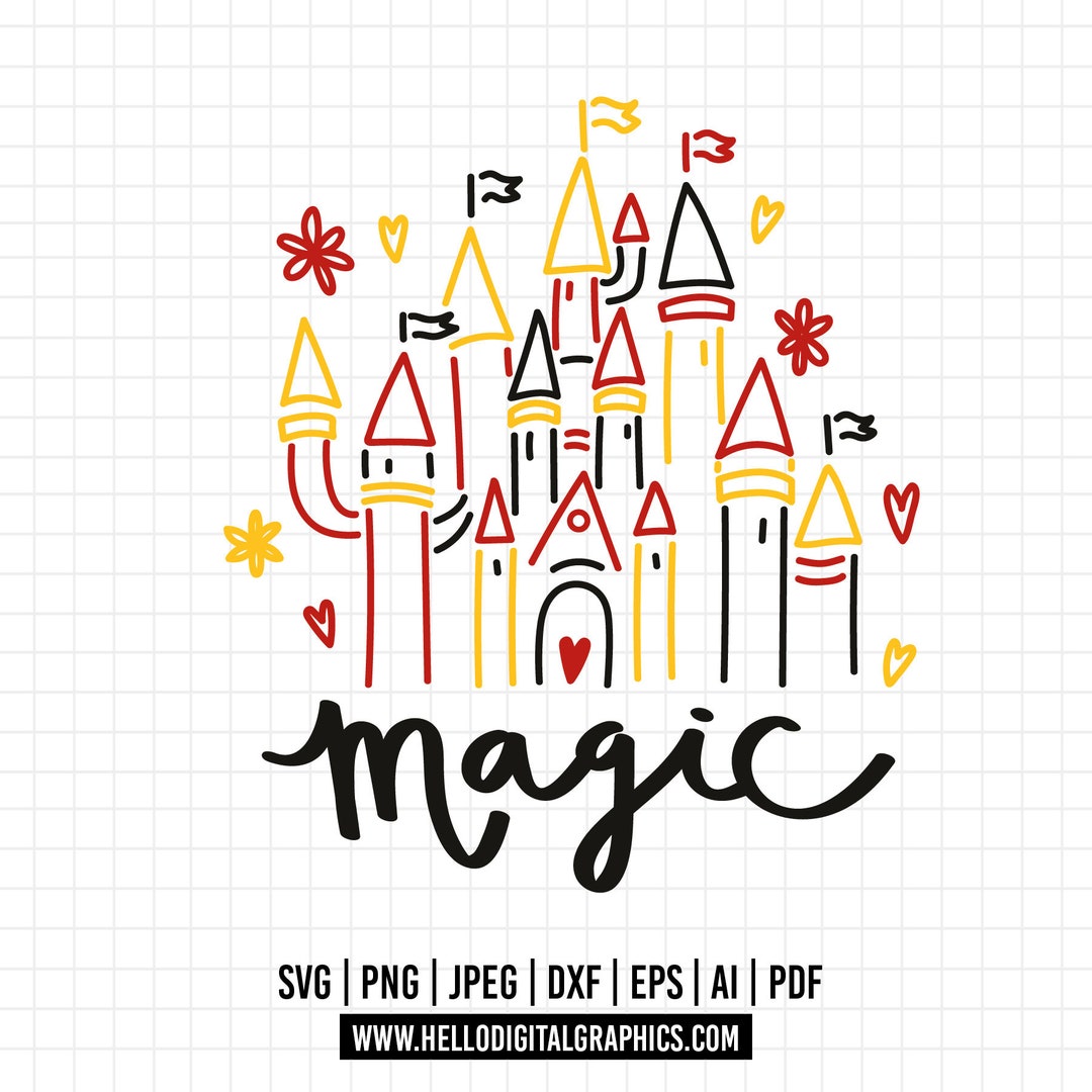 924 - Disney Magic Castle SVG, EPS, PNG - Magic Castle Mouse Clipart ...