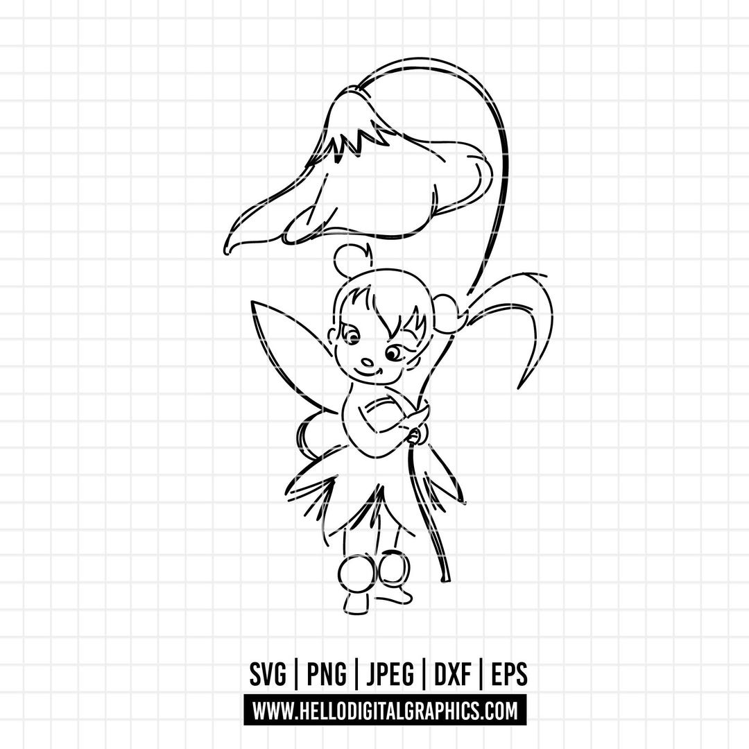 377 - Little Tinker Bell SVG, EPS, PNG - Tinker Bell Kawaii Clipart ...