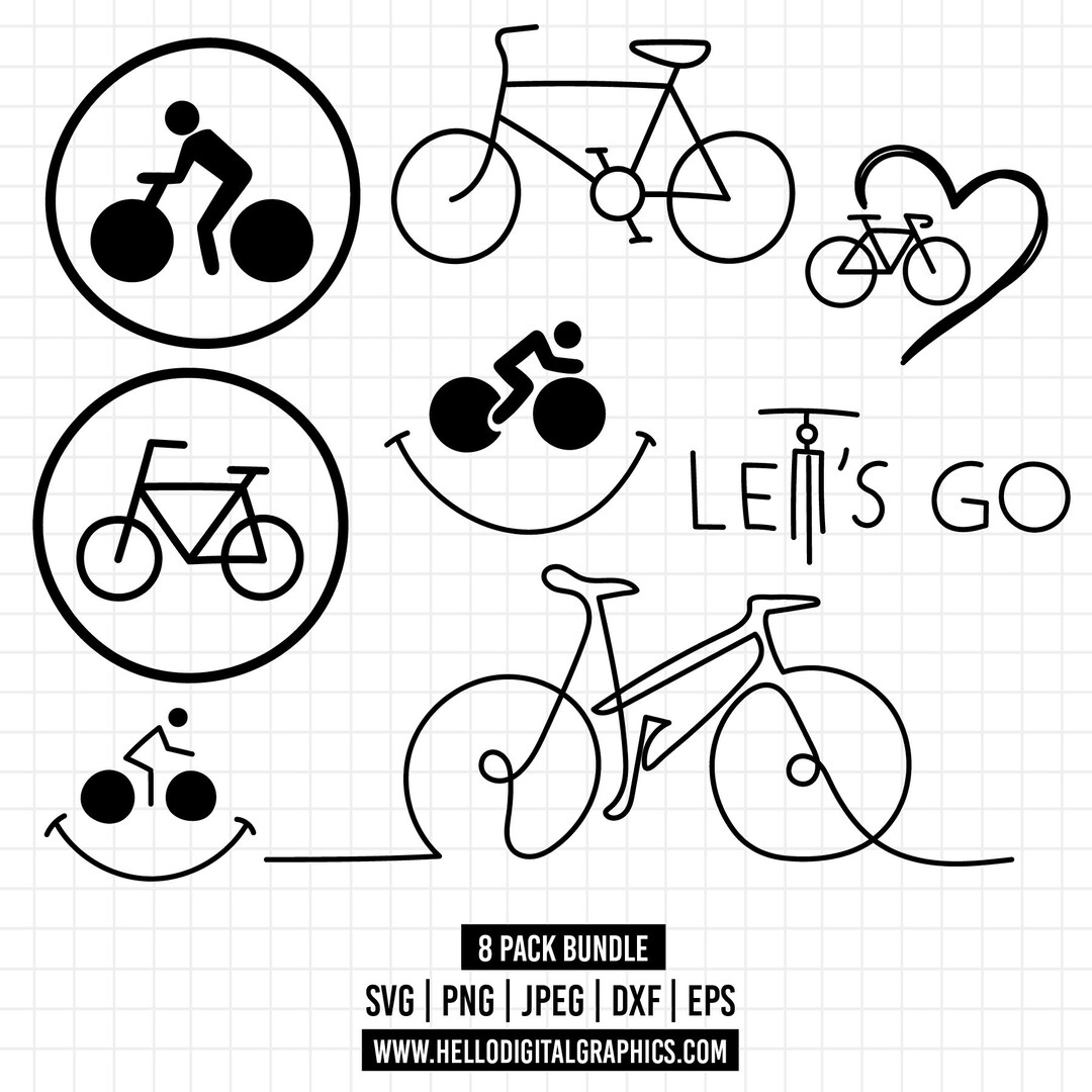 1362 - Bicycle Svg Bundle, Cycling Clipart, Bike Cut Files, Mountain ...