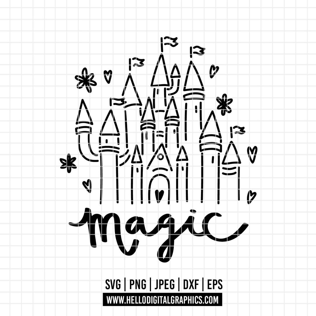 371 - Disneey Magic Castle SVG, EPS, PNG - Magic Castle of Magic ...
