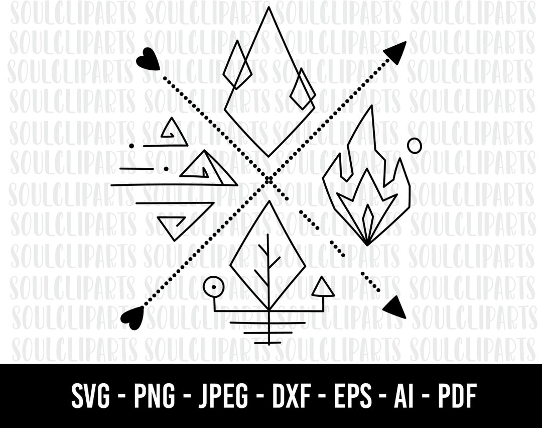 Cod580-four Elements SVG, 4 Elements Symbols, Four Elements Template ...