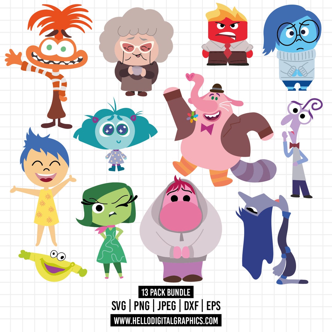 1534 - All New Characters Clipart Inside Out 2 SVG, EPS, PNG - Anxiety ...