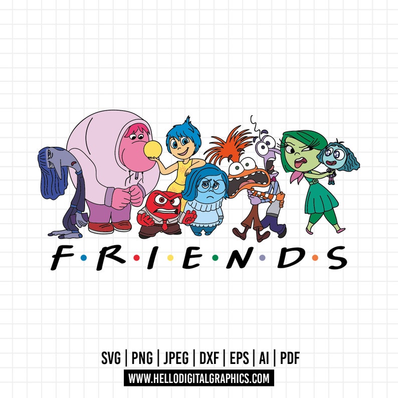 1530 - Inside Out Friends SVG, EPS, PNG - All the Emotions Inside Out 2 ...