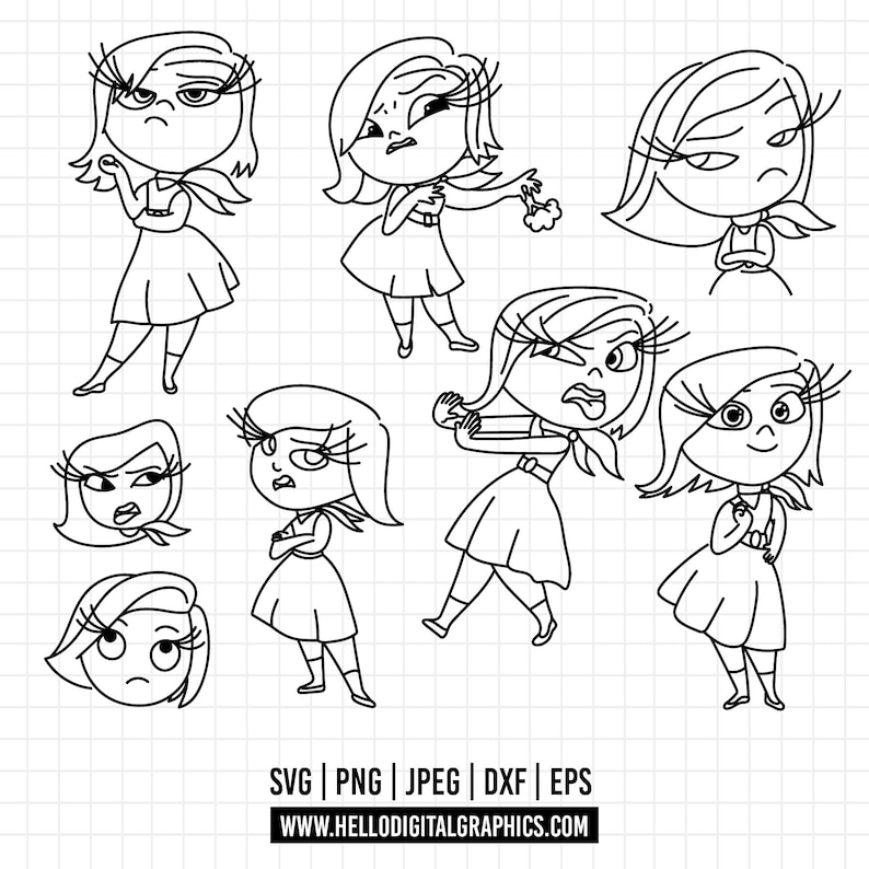 1491 Inside Out 2 Disgust Svg, Inside Out 2 Digital Download Anxiety ...